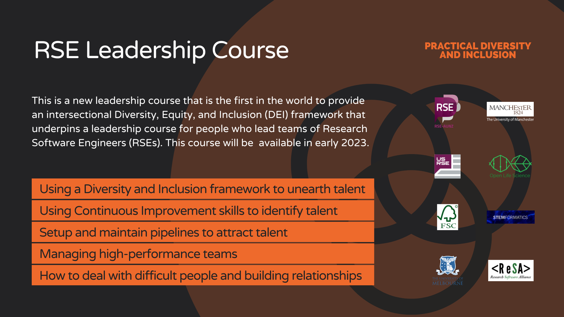 Research Software Engineer Leadership Course - Practical Diversity and ... Research Software Engineer Leadership Course - Practical Diversity and ...